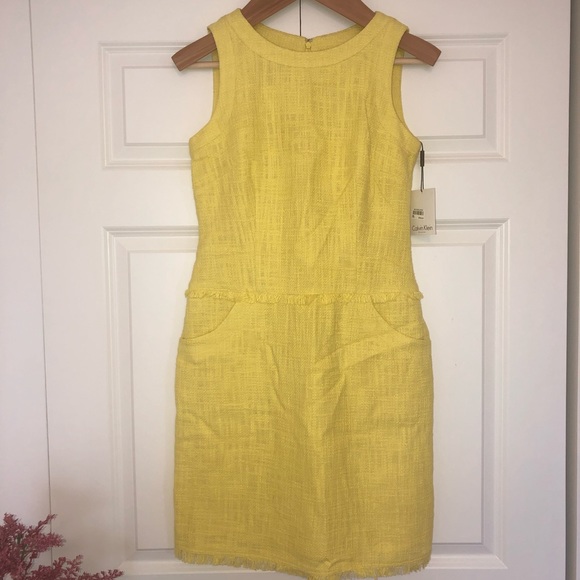Calvin Klein | Dresses | Yellow Calvin Klein Shift Dress | Poshmark